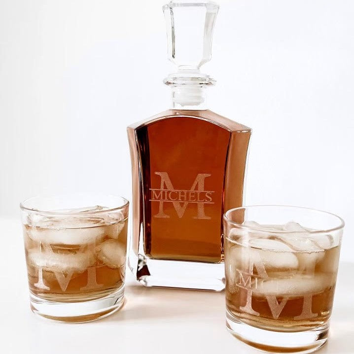 Custom Whiskey Decanter Sets | Logo Engraved | FREE MOCK UPS – Branded ...